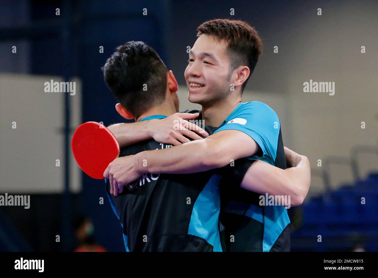 Hong Kong's Chun Ting Wong, left, and Kwan Kit Ho, right, celebrate ...