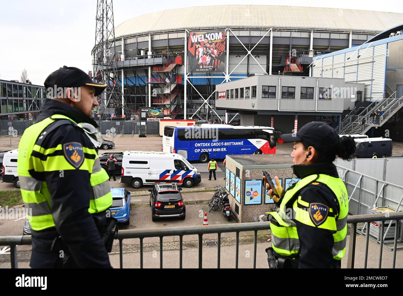 ROTTERDAM - The Ajax bus arrives for the Dutch premier league match ...