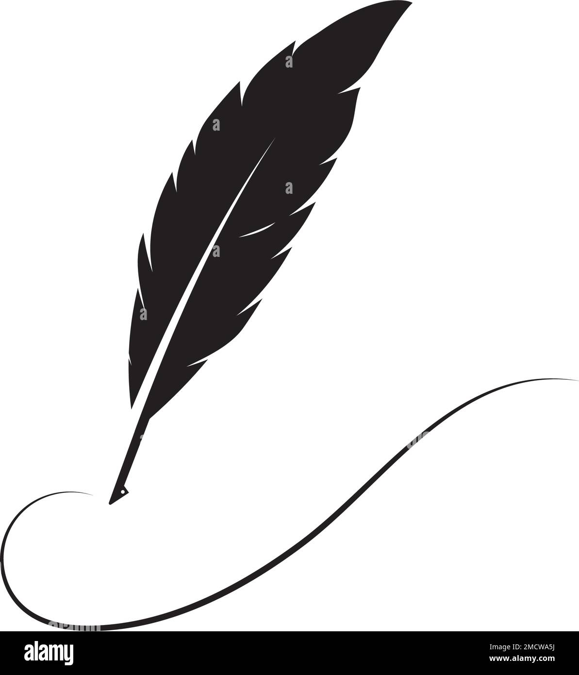 feather pen logo illustration design Stock Vector Image & Art - Alamy