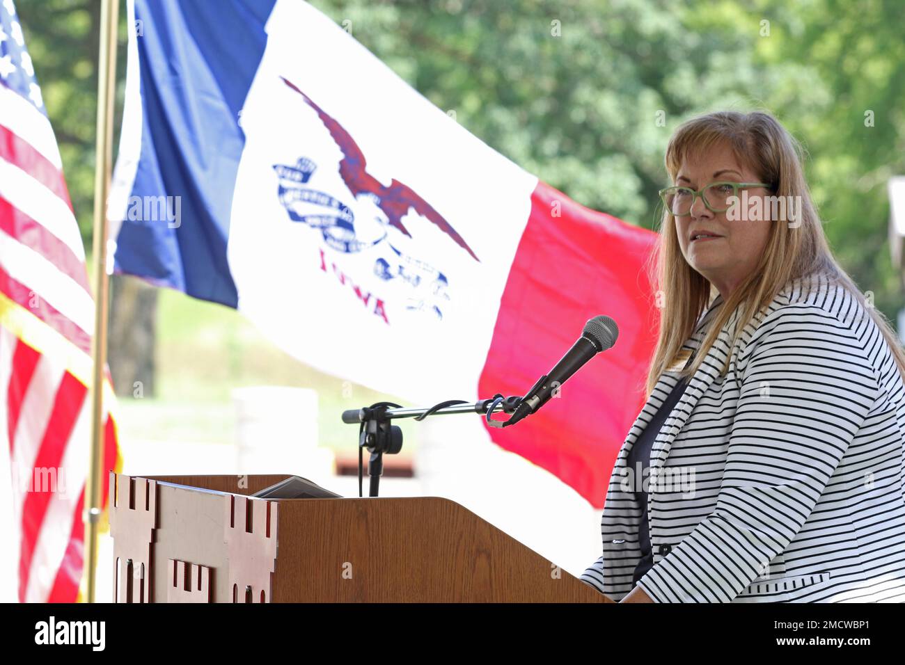 Rochelle Fuller, regional director for Sen. Charles Grassley, speaks ...