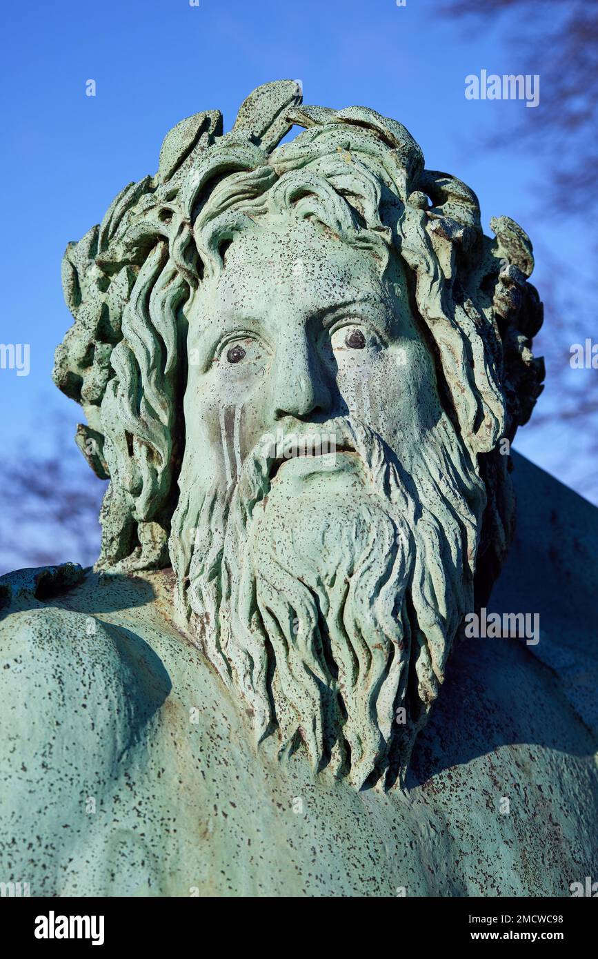 Tiberinus ("Tiberen"), river god sculpture, bronze (1901); Søtorvet by ...