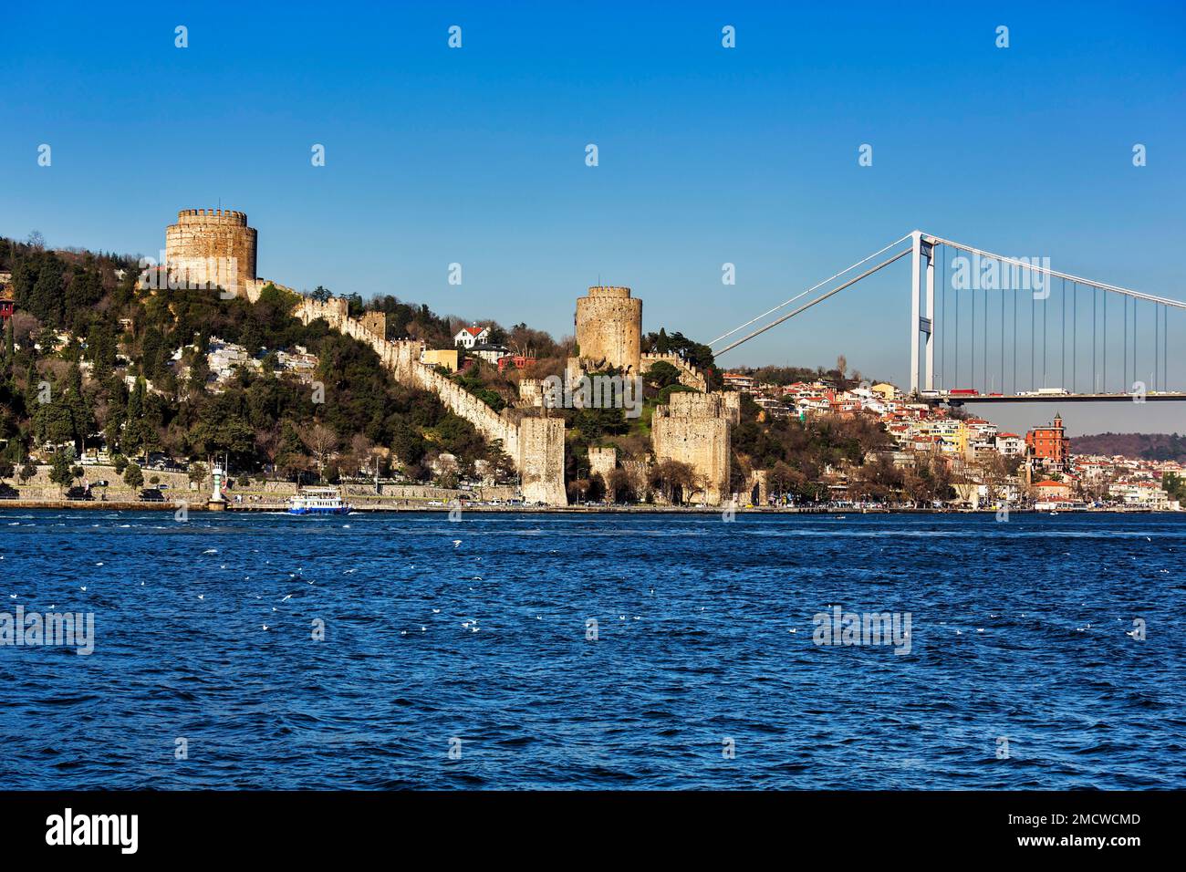 Ottoman fortress Rumeli Hisari at the Fatih Sultan Mehmet Bridge ...
