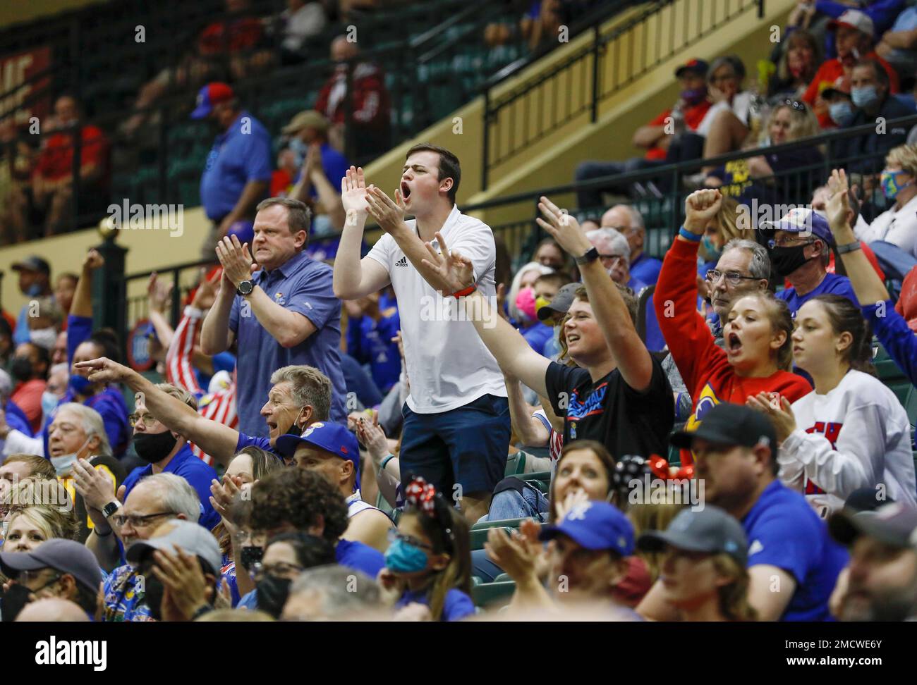 Kansas fans cheer as their team takes on North Texas during the second ...