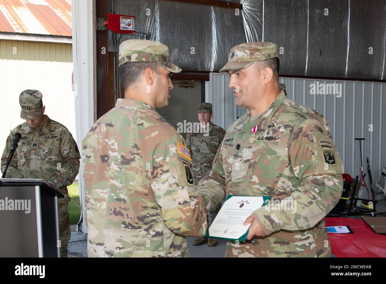 U.S. Army Lt. Col Nathan Speanburg, outgoing commander, 572nd Brigade ...