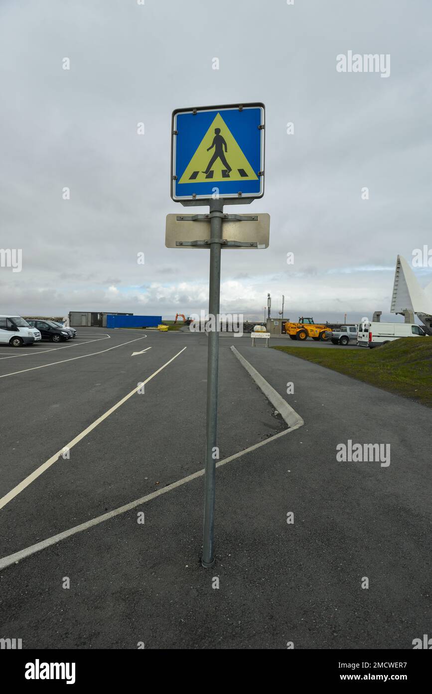 Pedestrian Crossing sign, Iceland Stock Photo - Alamy