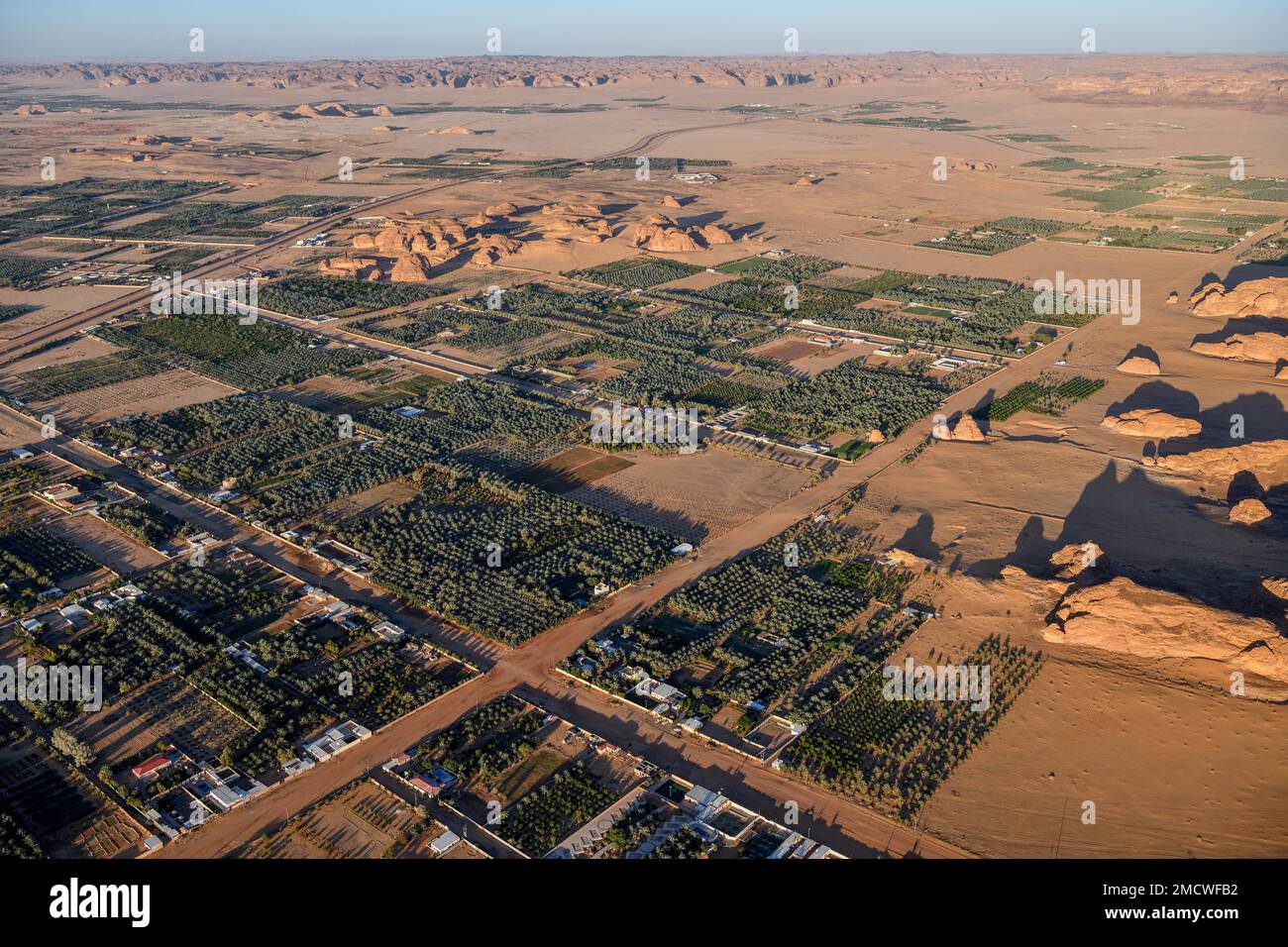 Al-Ula Oasis, aerial view, AlUla region, Medina province, Saudi Arabia ...