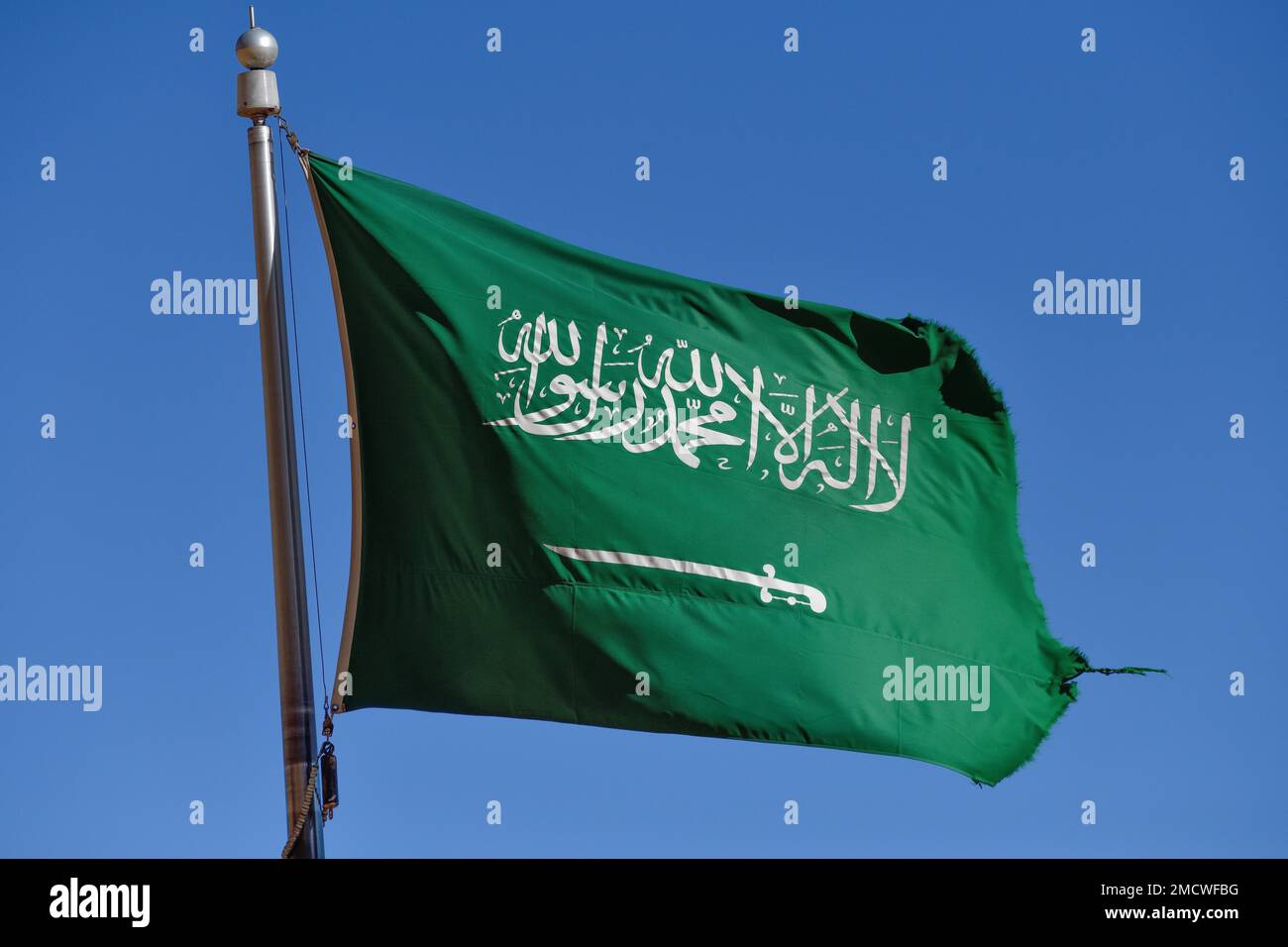 Saudi National Flag, AlUla, Medina Province, Saudi Arabia, Arabian ...