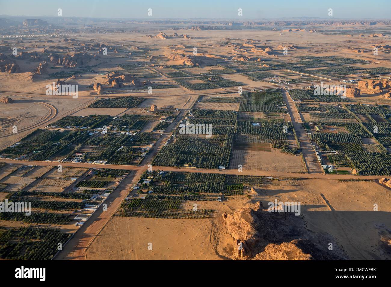 Al-Ula Oasis, aerial view, AlUla region, Medina province, Saudi Arabia ...