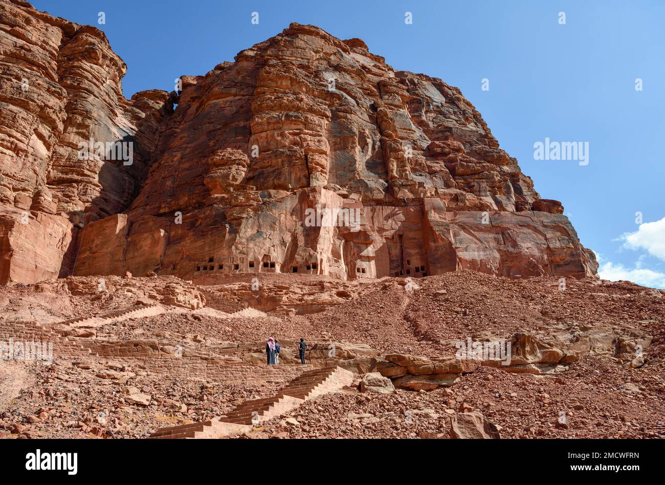 Lion tombs in the rocks of al-Khuraybah, Dadan or Dedan, near AlUla ...