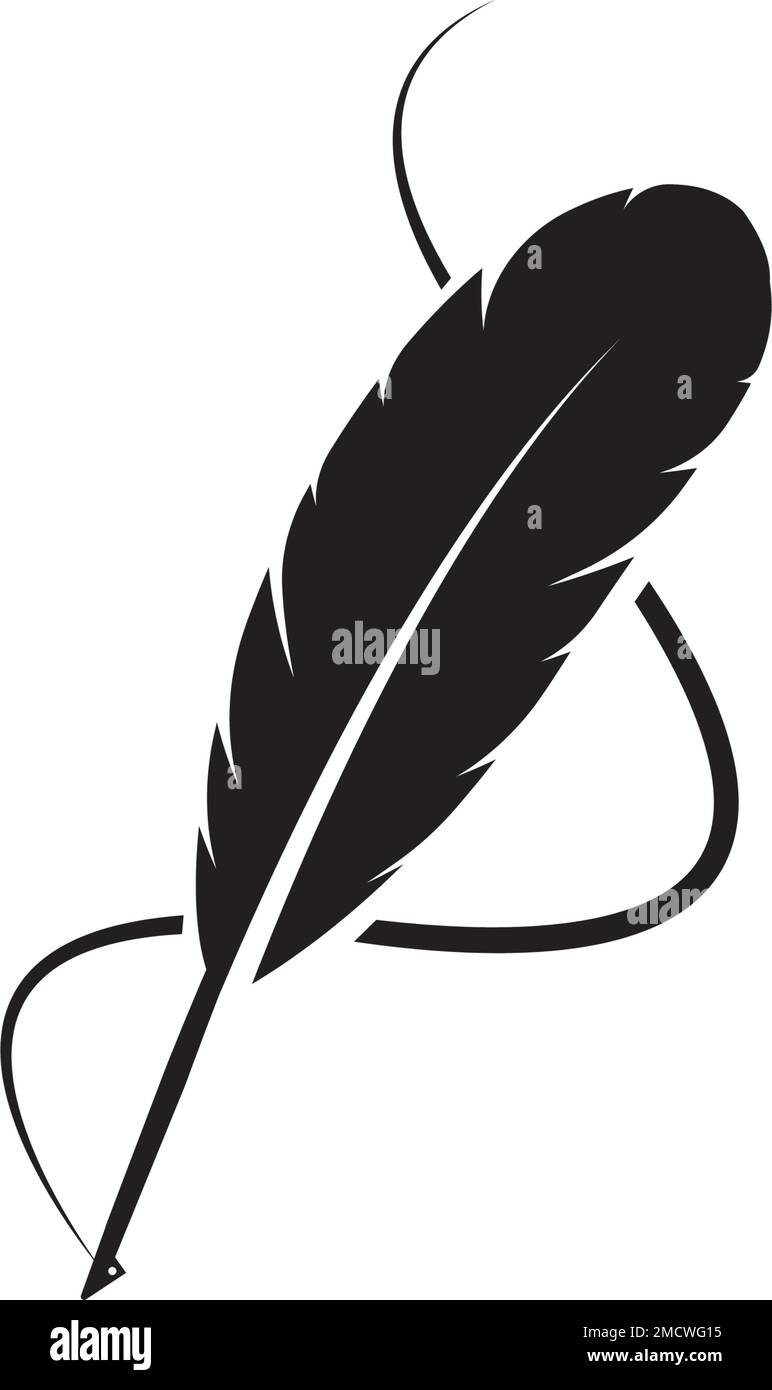 feather pen logo illustration design Stock Vector Image & Art - Alamy