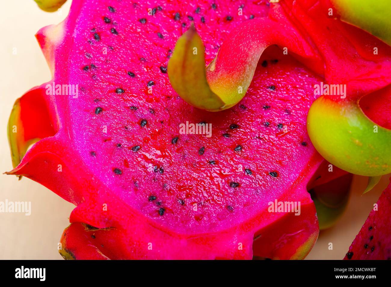 Fresh thai purple dragon fruit over white rustic table Stock Photo - Alamy