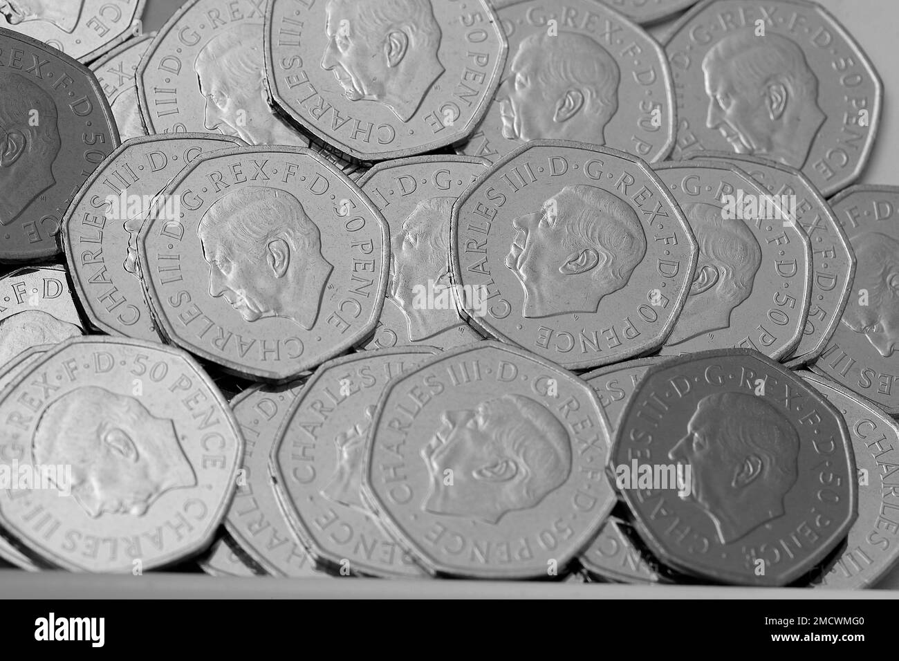 Martin jennings king charles iii first coin effigy Black and White ...