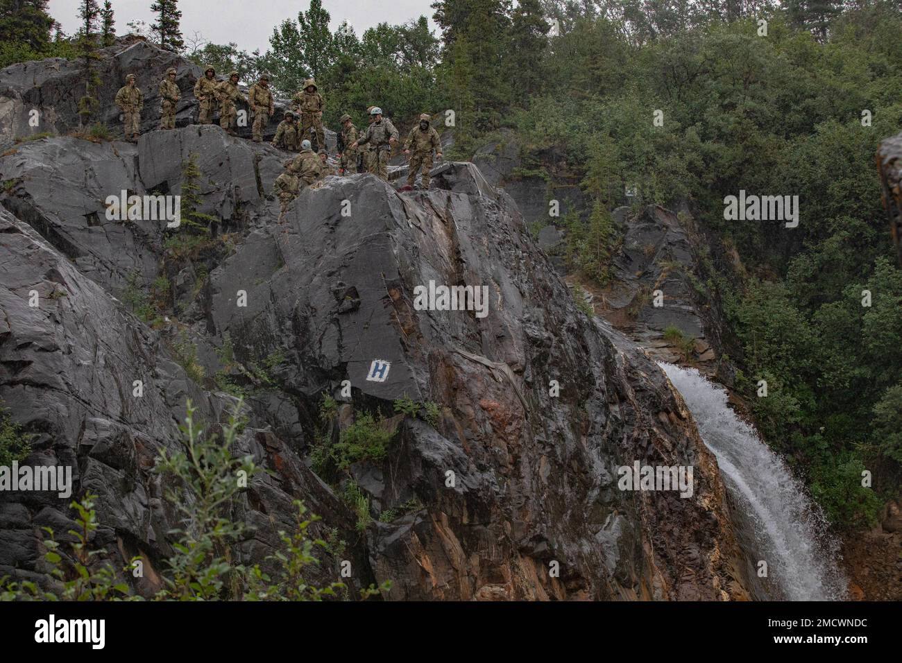 Mountaineering instructors from Northern Warfare Training Center, hold ...