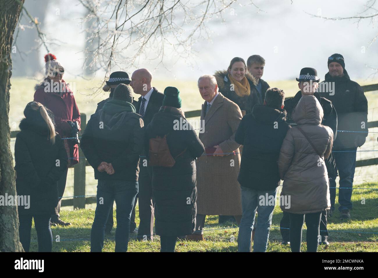 King Charles III after attending a church service at St Mary Magdalene ...