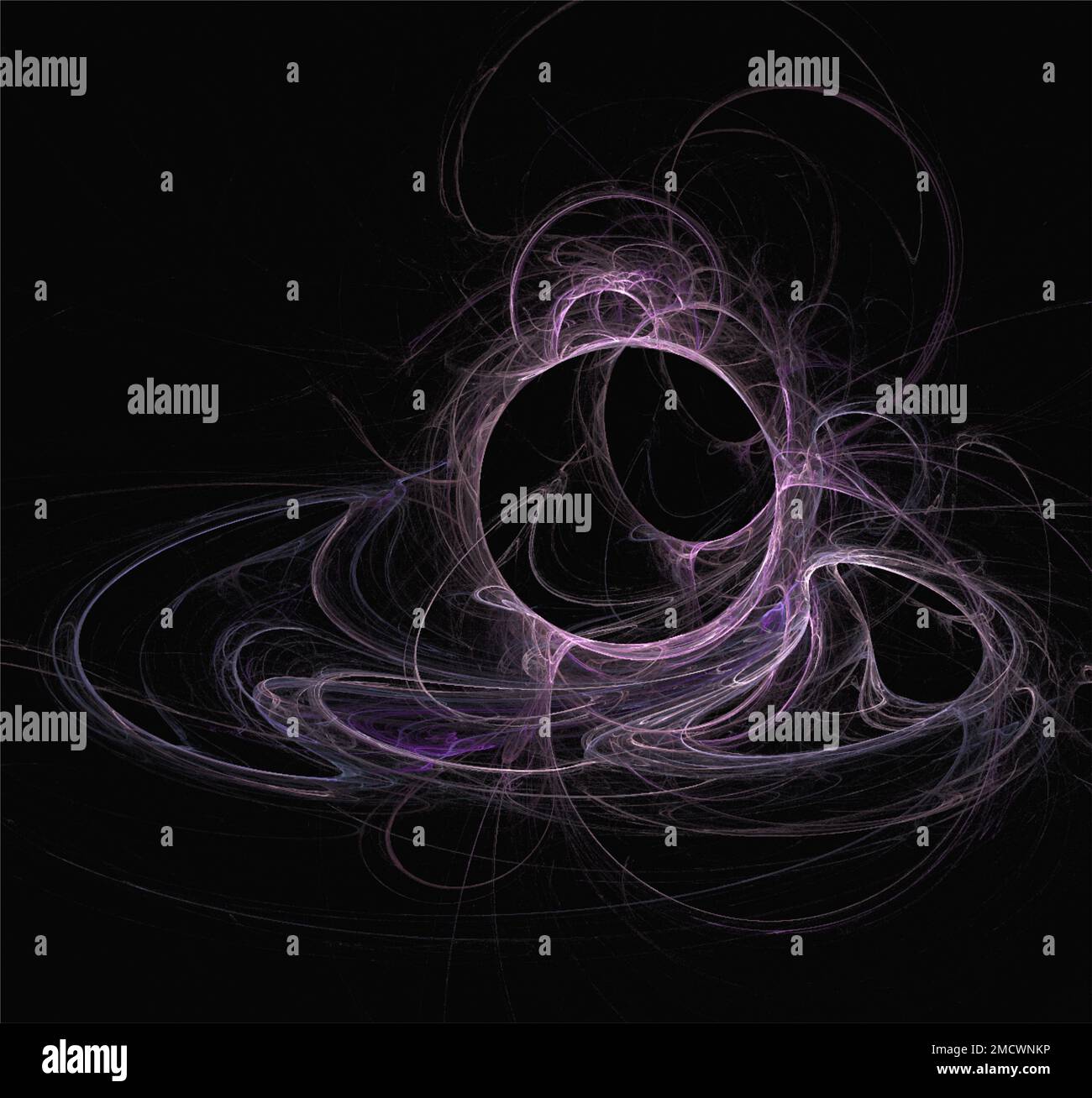 space fantasy illustration of purple planetary system on dark space ...