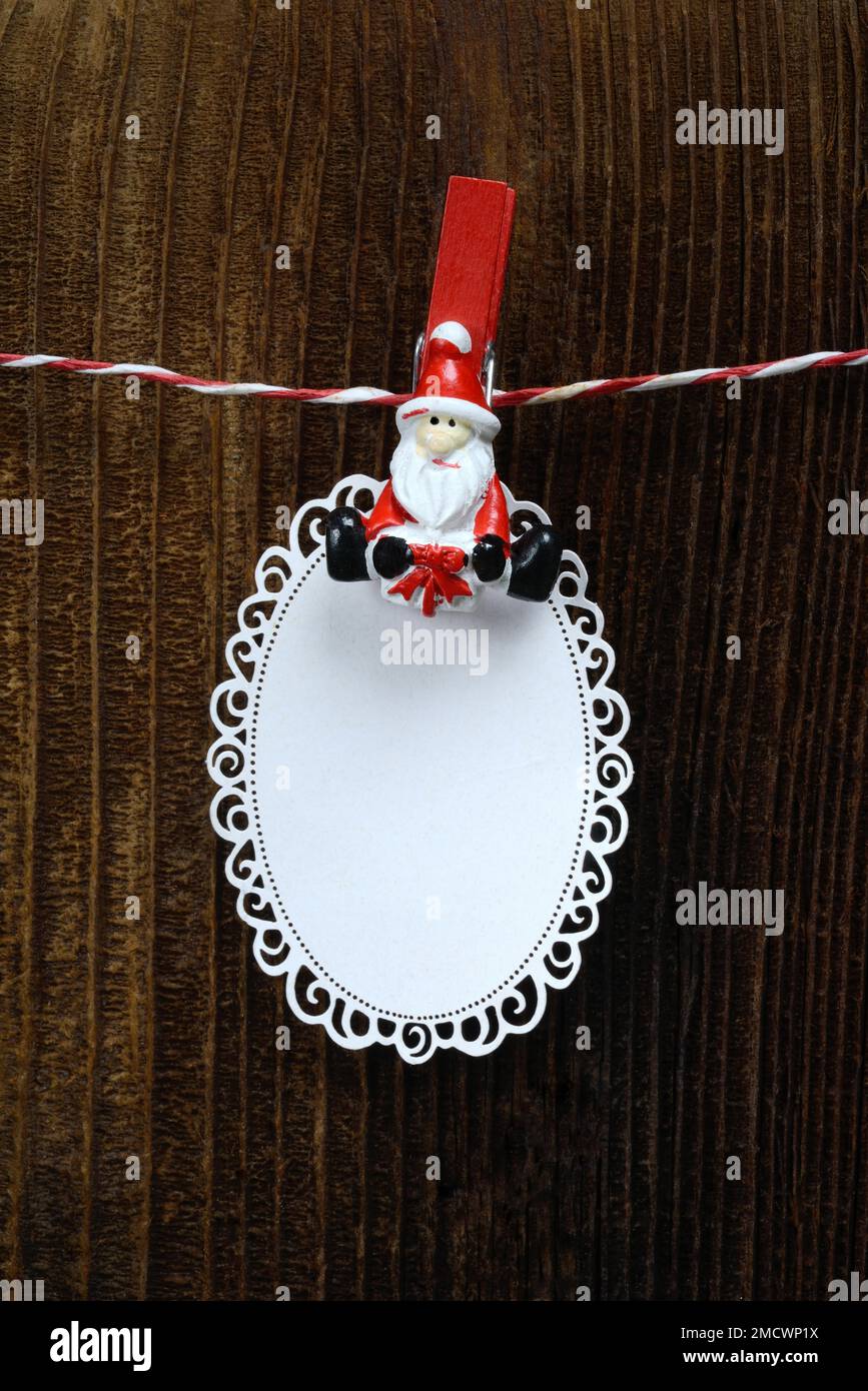 Christmas clip holds label, Christmas Stock Photo - Alamy