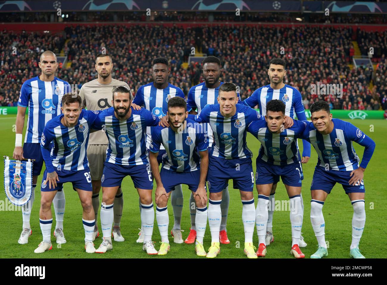 Porto team players pose prior to the start of the Champions League ...
