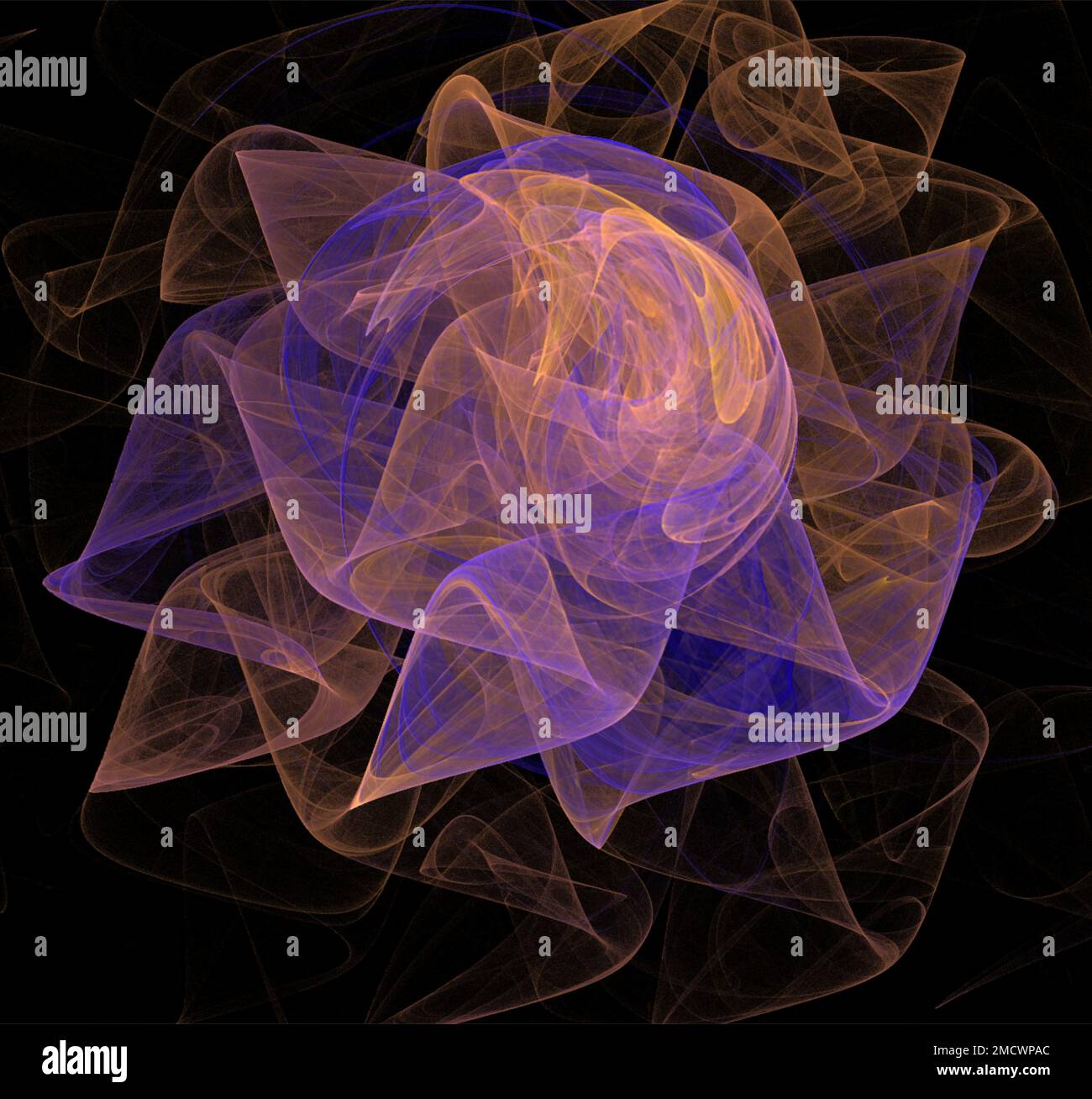 bright blue-red abstract pattern on black, color digital graphics ...