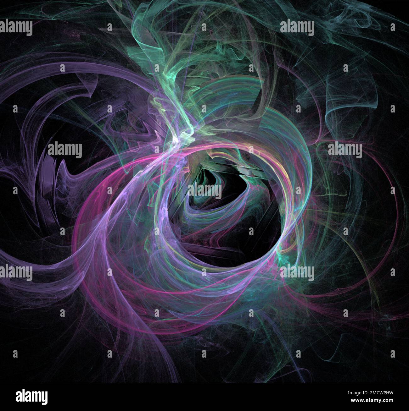 bright blue-purple abstract pattern on black, color digital graphics ...