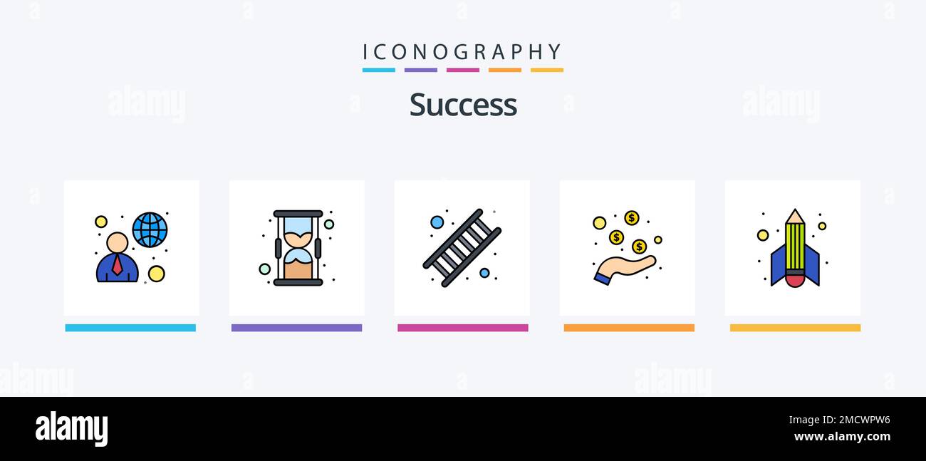 Sucess Line Filled 5 Icon Pack Including failure. plant. reward. tree ...