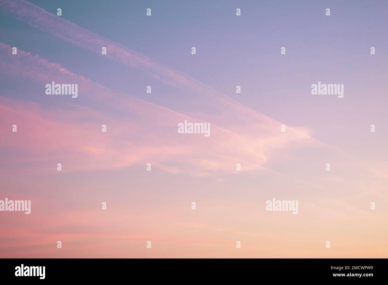 Pink and violet sunset clouds sky. Dream magic evening sky background ...
