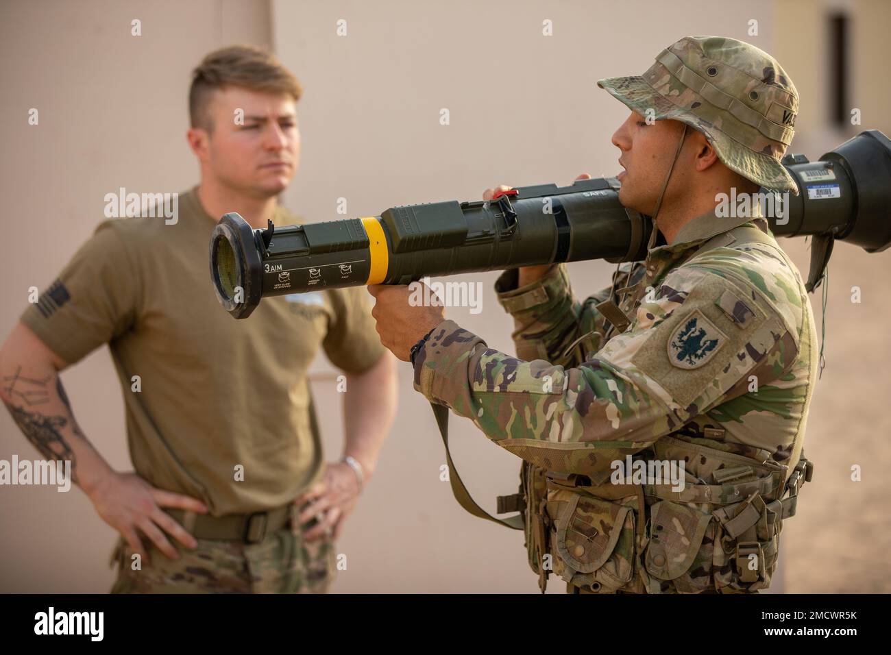 U.S. Army Spc. Samuel Vazquez, right, with 90th Aviation Support ...