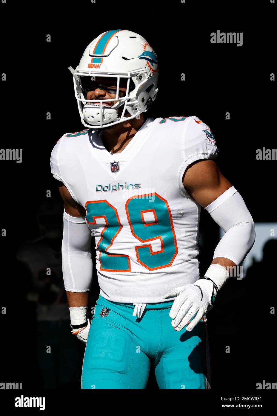 Miami Dolphins safety Brandon Jones (29) takes the field against the ...