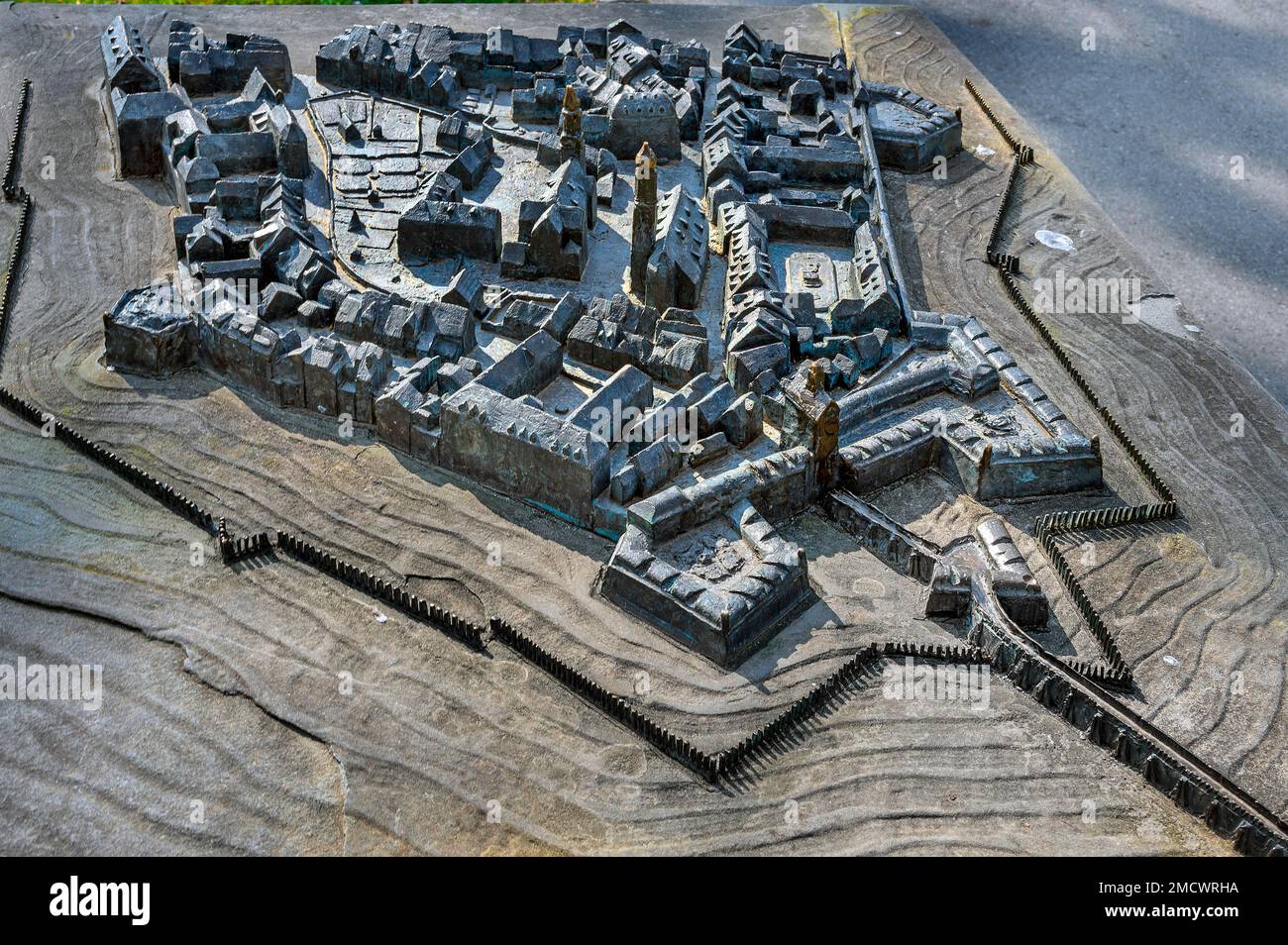 City model, free imperial city around 1800, Lindau, Swabia, Bavaria ...