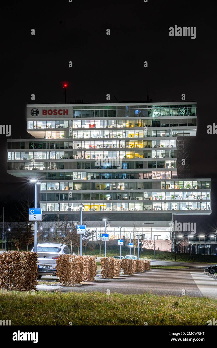 Bosch Tower at night, Renningen Germany Stock Photo - Alamy