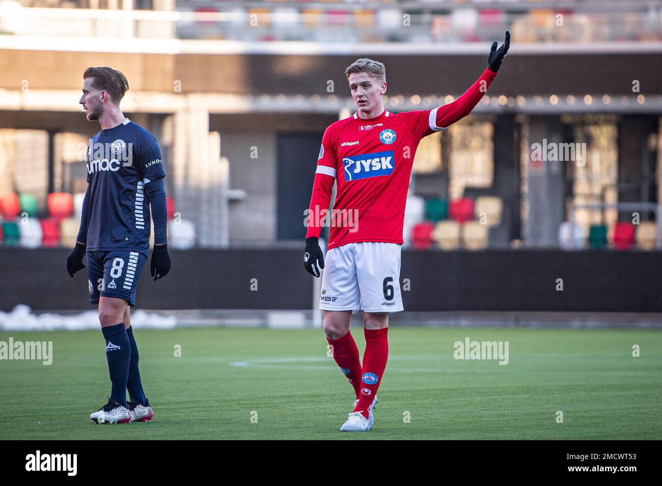 Silkeborg, Denmark. 21st, January 2023. Pelle Mattsson (6) of Silkeborg ...