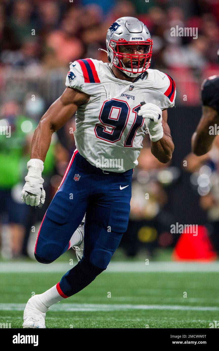 New England Patriots defensive end Deatrich Wise Jr. (91) works during ...