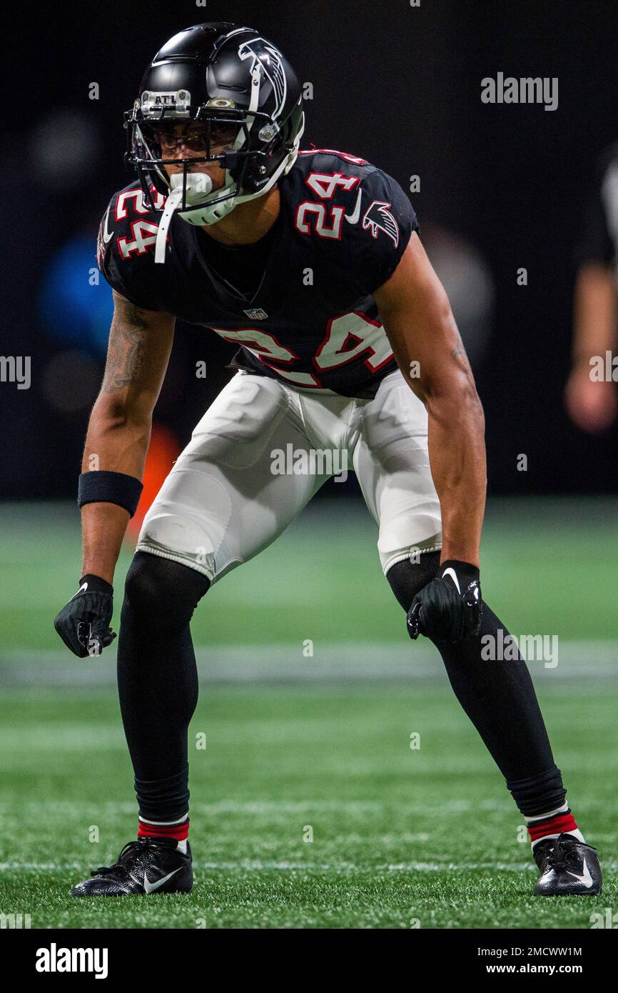 Atlanta Falcons cornerback A.J. Terrell (24) lines up during the second ...