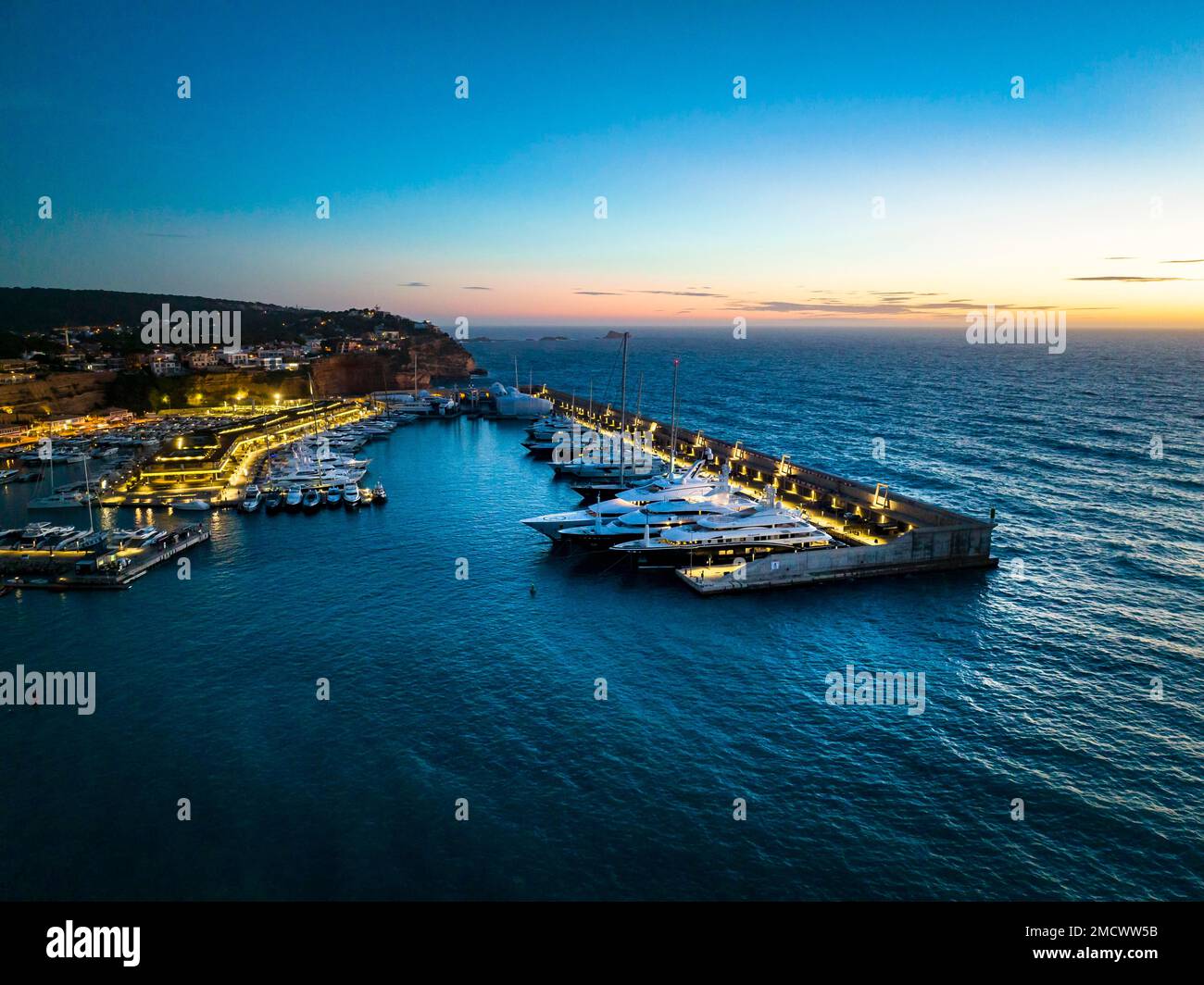 Aerial view, luxury marina Port Adriano, El Toro, Santa Ponca region ...