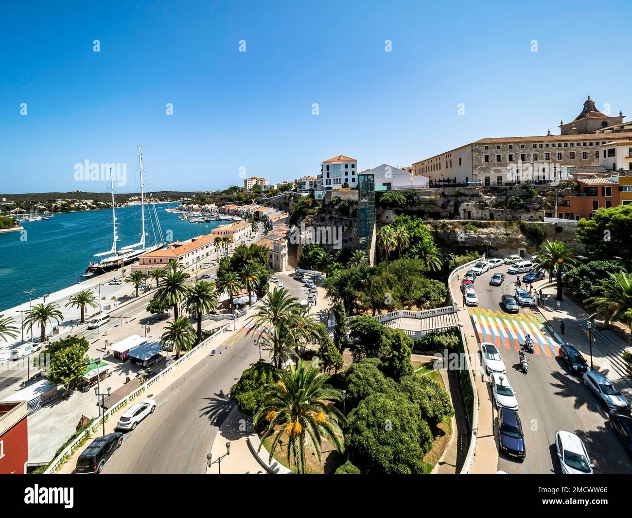 View of the port from Parc Rochina, behind Claustre del Carme, Old Town ...