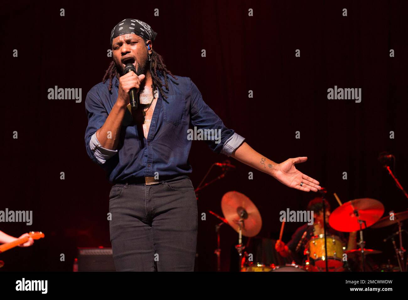 Tré Nation, of the Ghost Hounds, performs on Tuesday, Nov. 23, 2021, at ...