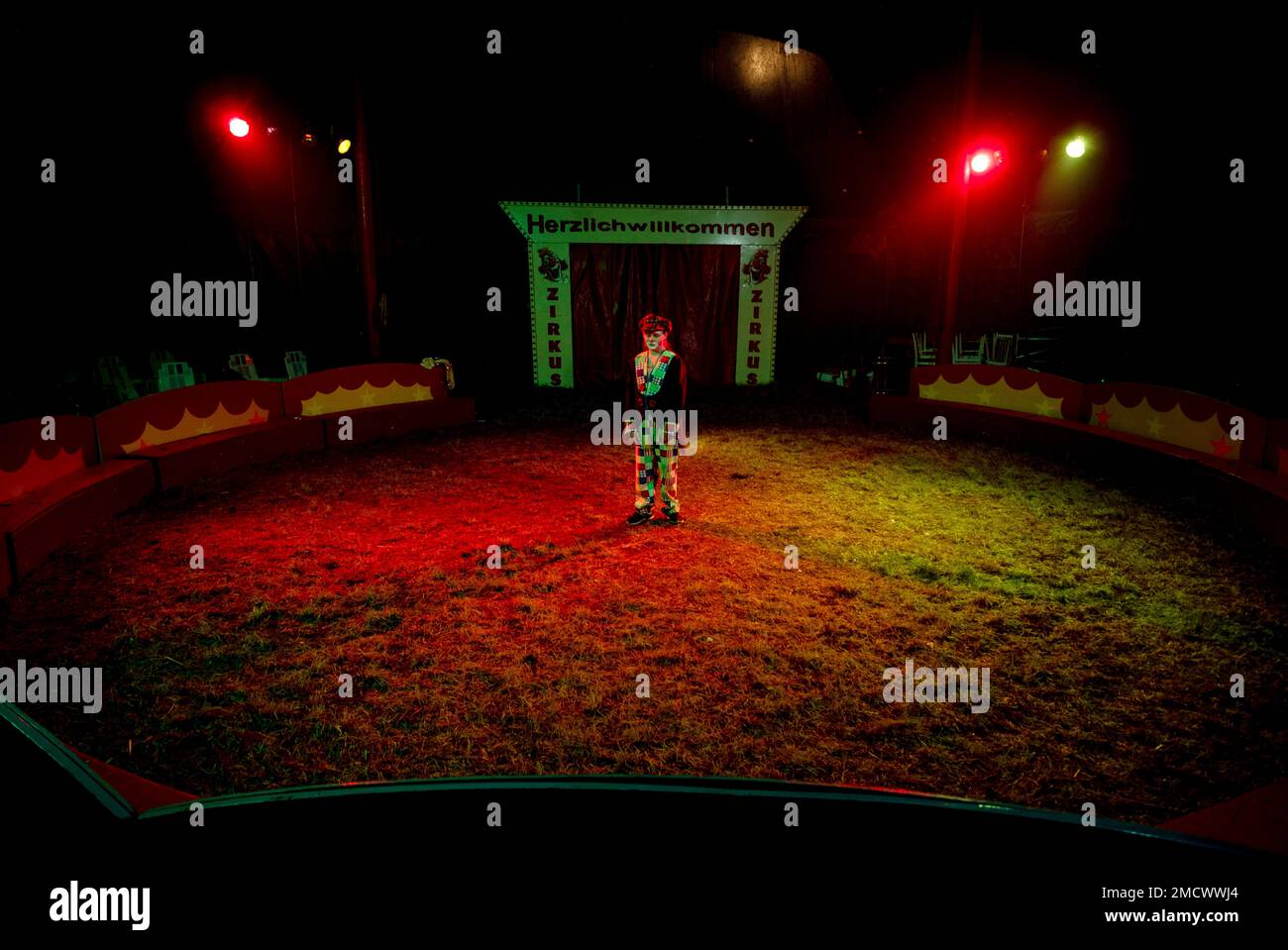 FILE - Eleven-year-old clown Angie stands in the circus ring after the ...