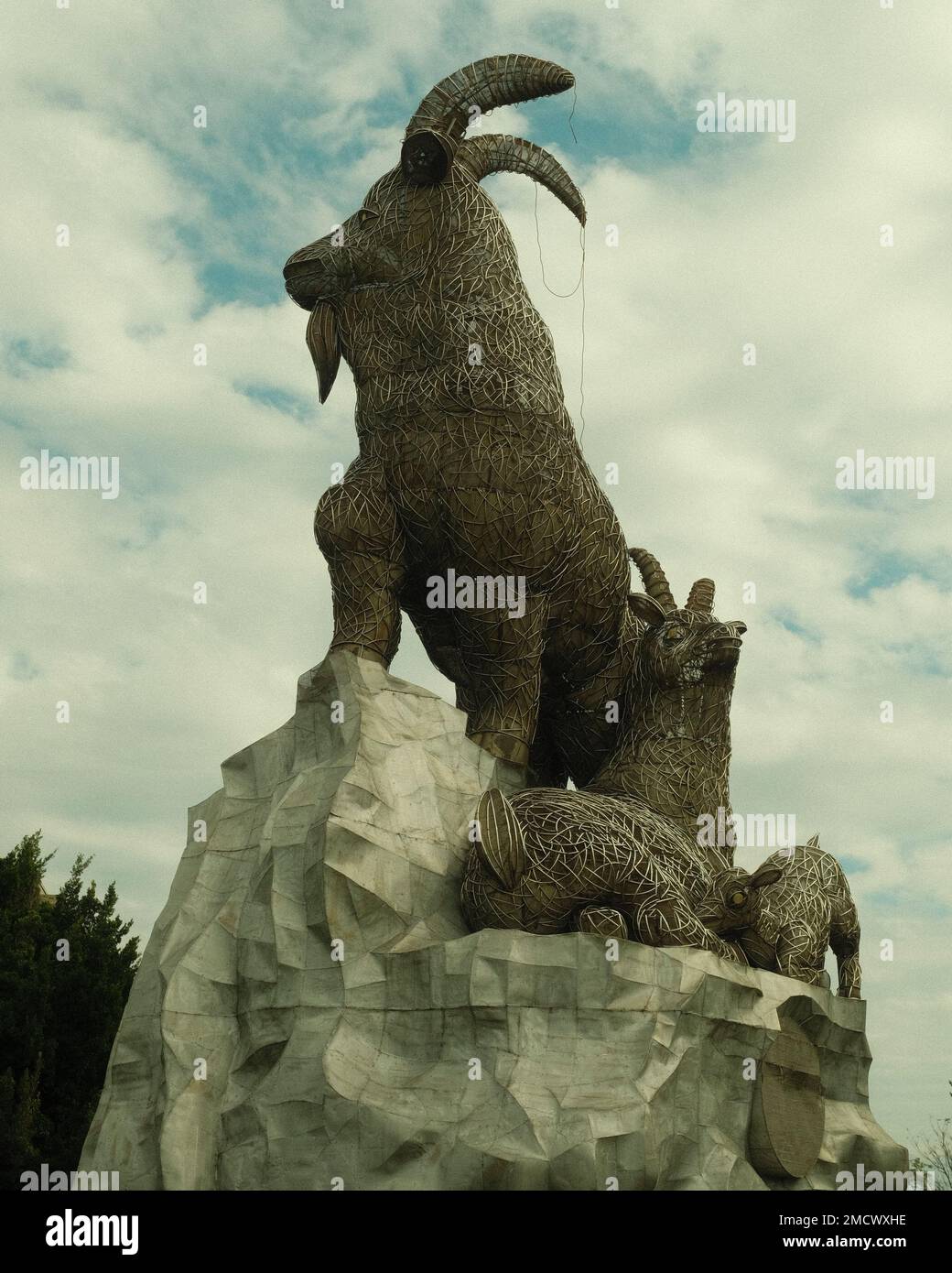 Great goat statue in Taichung city, Taiwan Stock Photo - Alamy