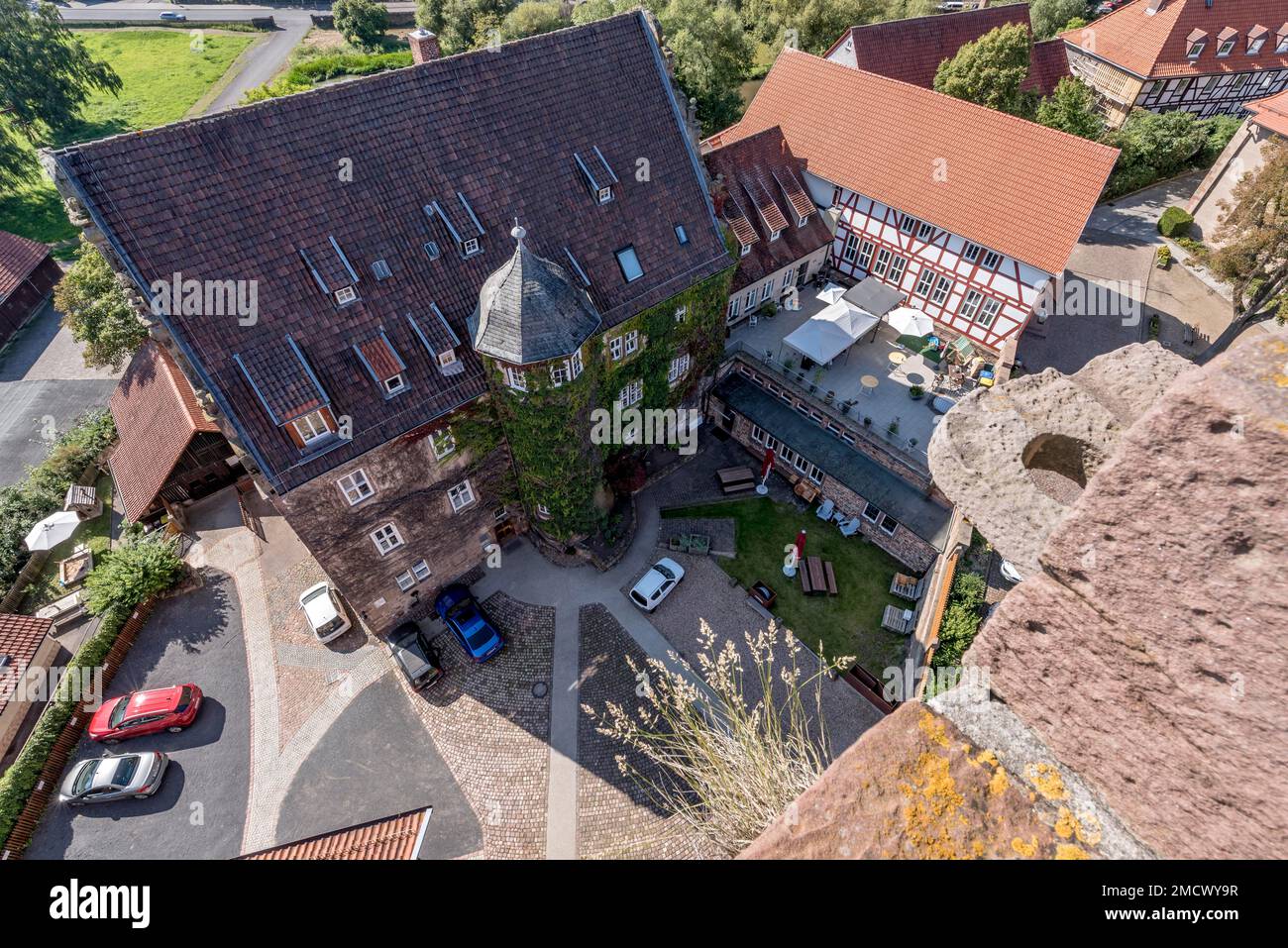Aerial view to castle town schlitz hi-res stock photography and images ...