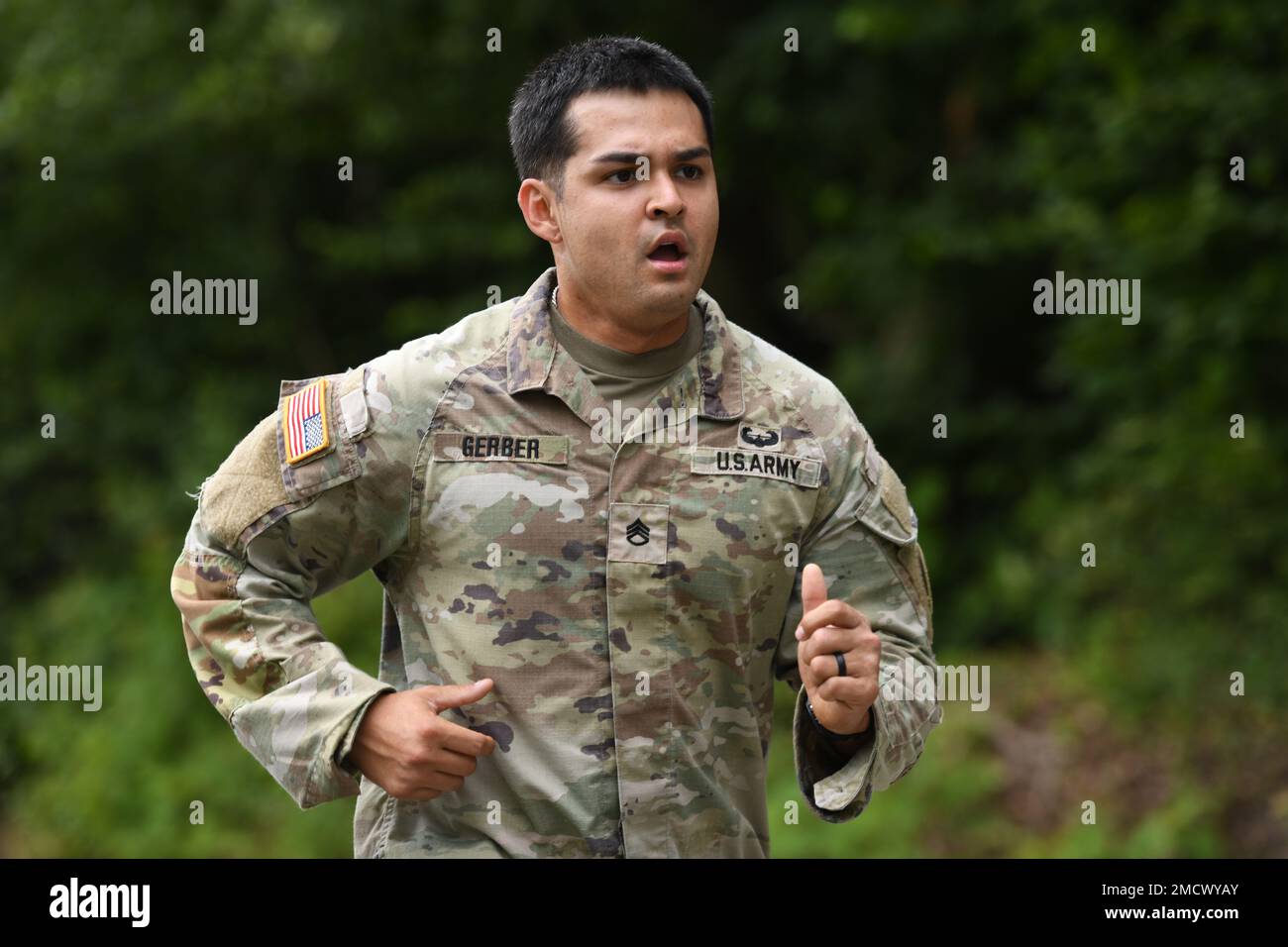 U.S. Army Staff Sgt. Justin Gerber, assigned to 2nd Cavalry Regiment ...