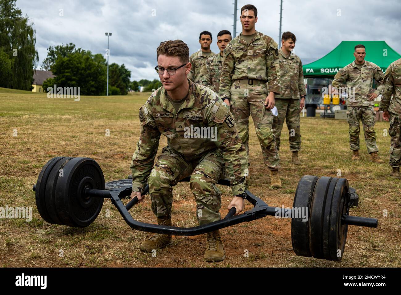 U.S. Army Pfc. Hayden Erickson, assigned to Headquarters & Headquarters ...