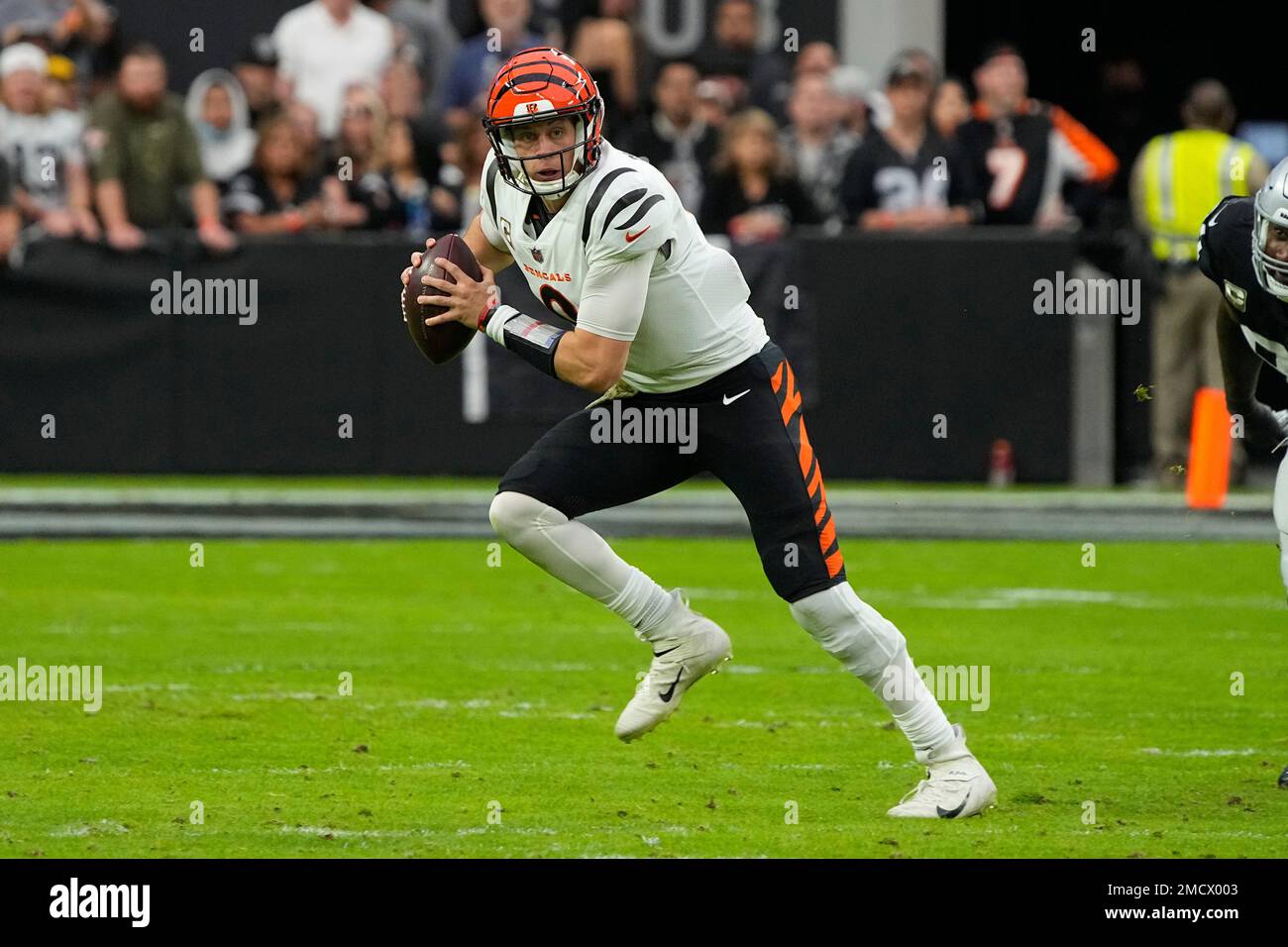 Cincinnati Bengals quarterback Joe Burrow (9) during an NFL football ...