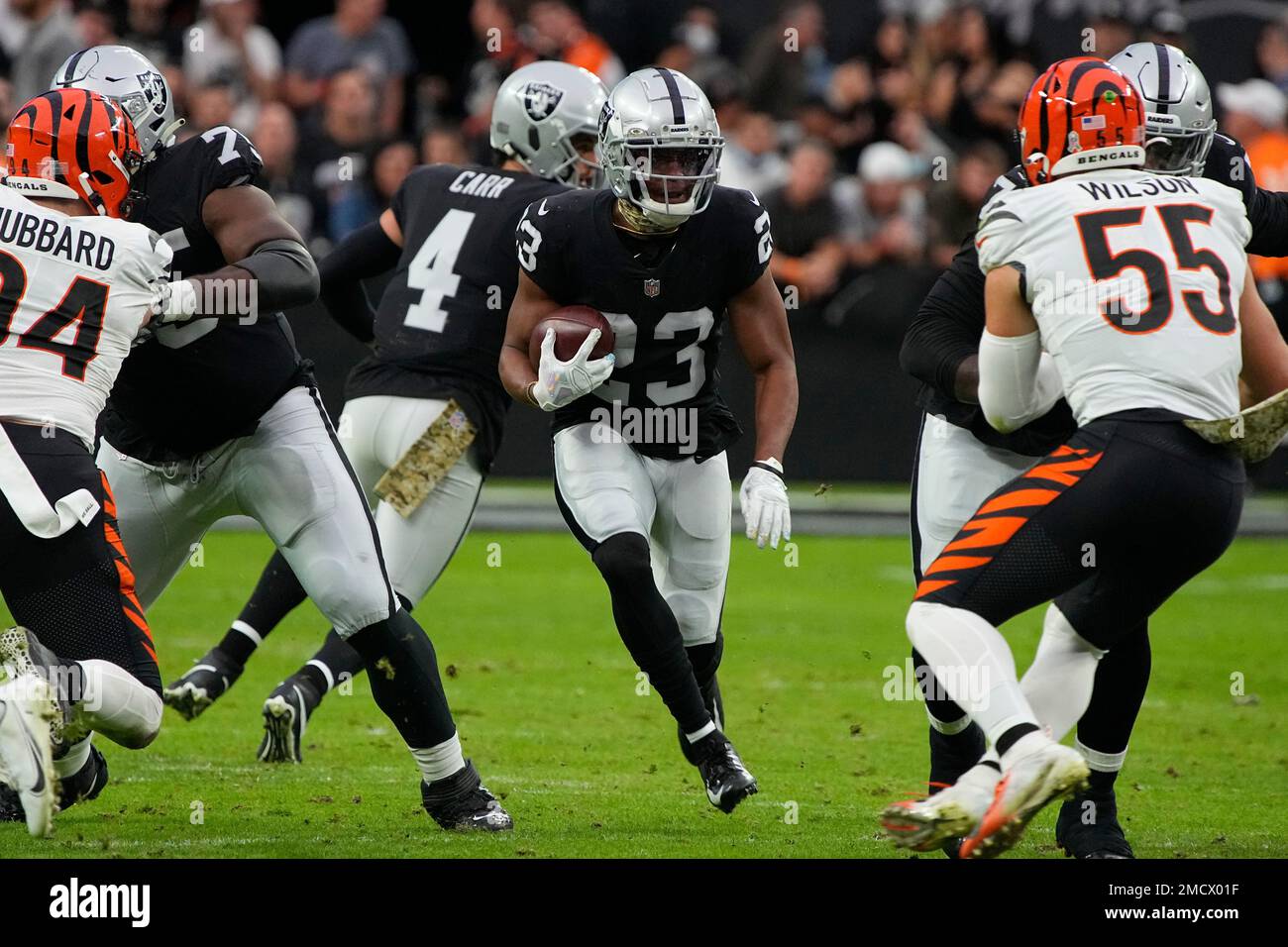 Las Vegas Raiders running back Kenyan Drake (23) during an NFL football ...