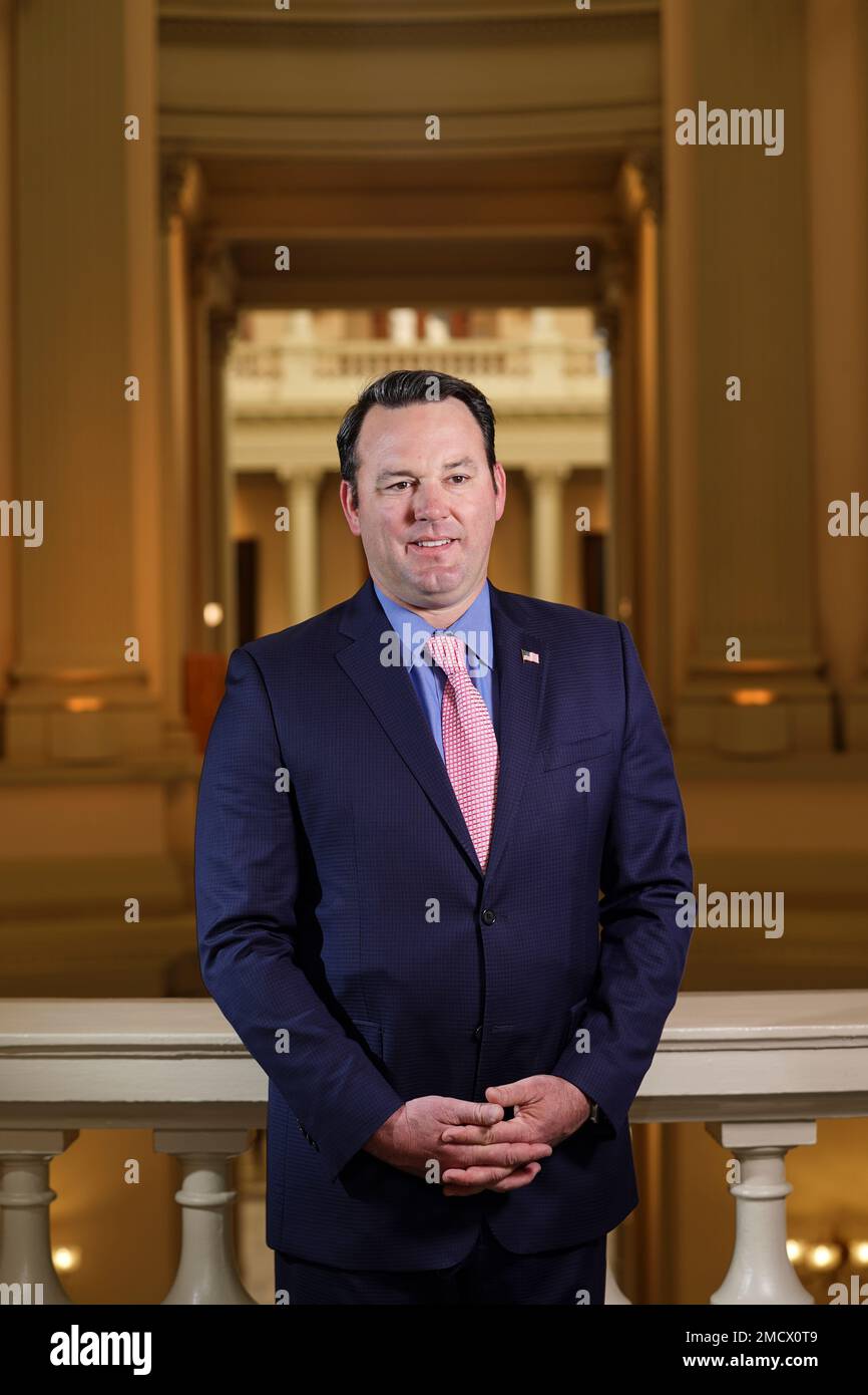 Georgia state Sen. Burt Jones poses for a portrait at the capitol on ...