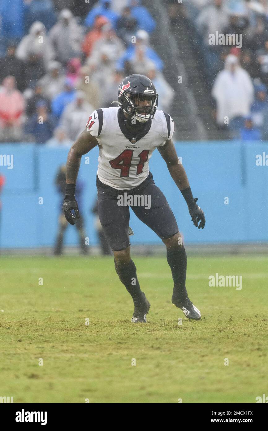 Houston Texans outside linebacker Zach Cunningham (41) plays during an ...
