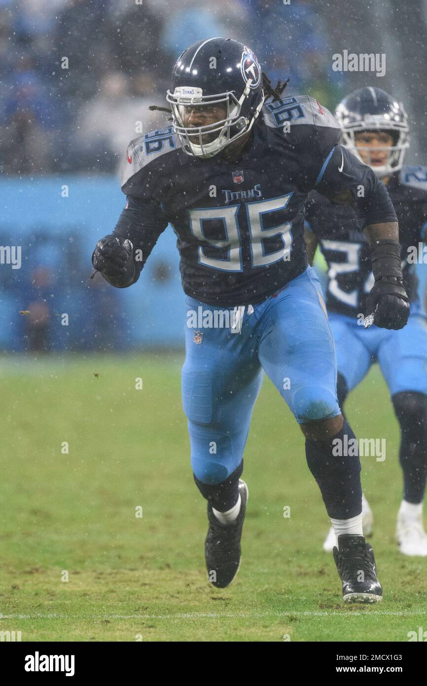 Tennessee Titans defensive end Denico Autry (96) plays in an NFL ...