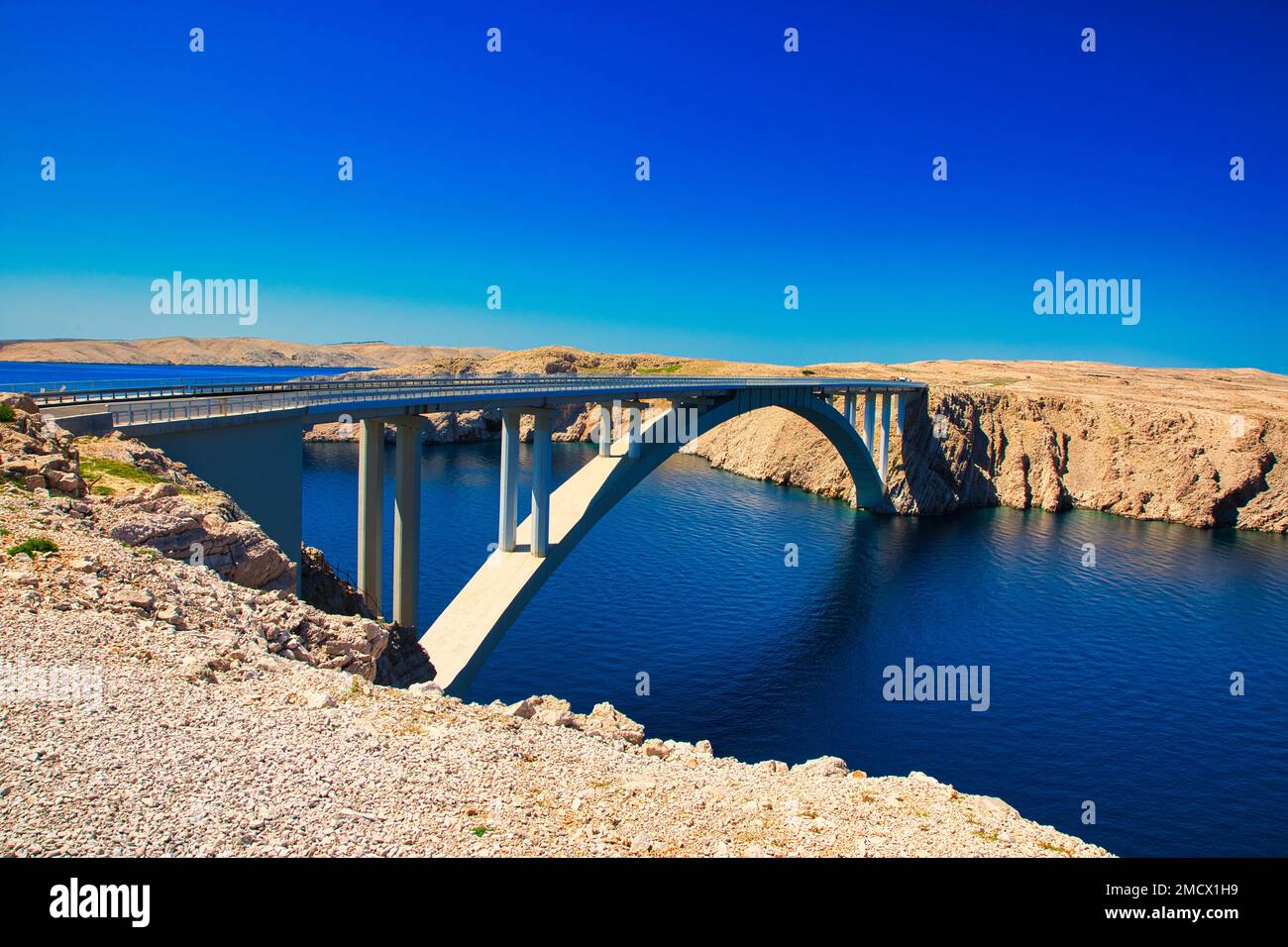 Pag Bridge Connection from the mainland to the island of Pag, Northern ...