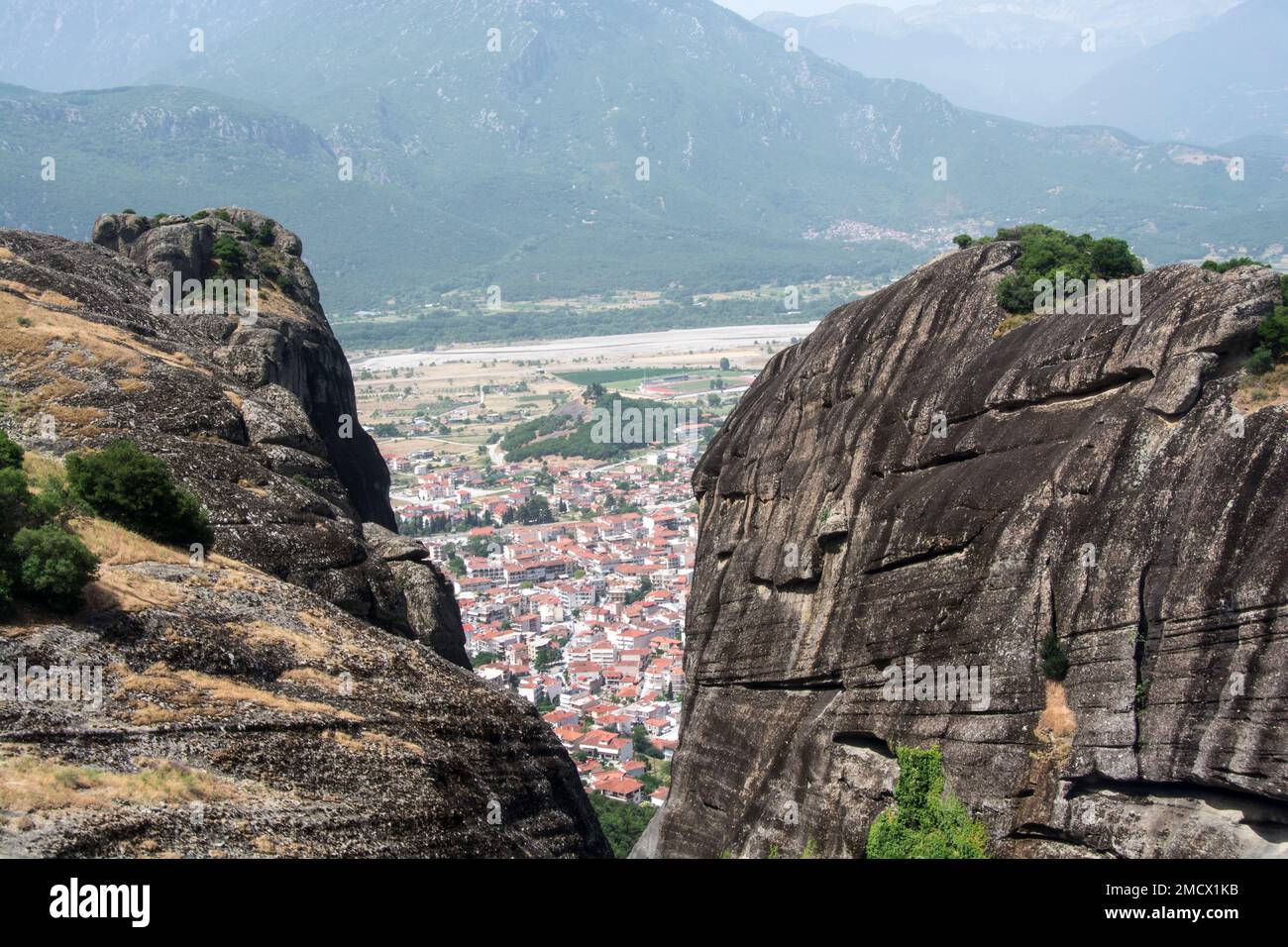 An amazing view of a small place, Kalabaka in Greece Stock Photo - Alamy