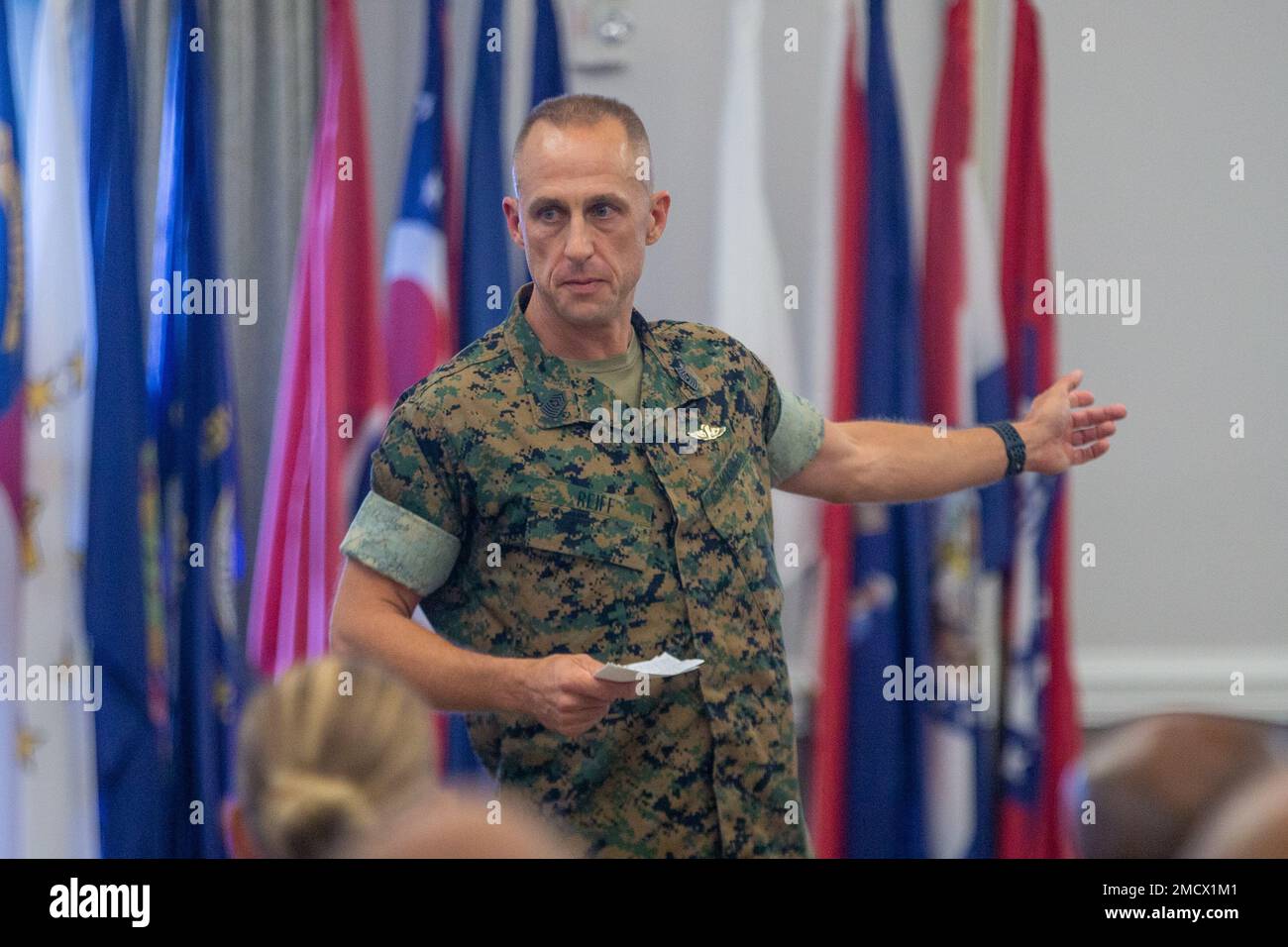 U.S. Marine Corps Sgt. Maj. Jacob M. Reiff, outgoing sergeant major of ...