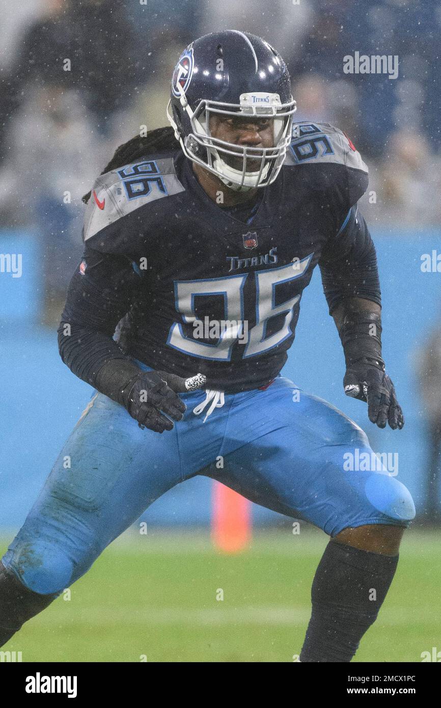 Tennessee Titans defensive end Denico Autry (96) plays in an NFL ...