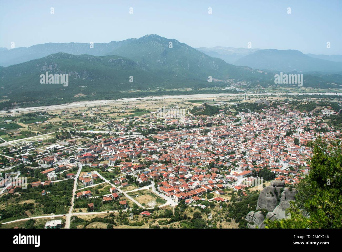 An amazing view of a small place, Kalabaka in Greece Stock Photo - Alamy
